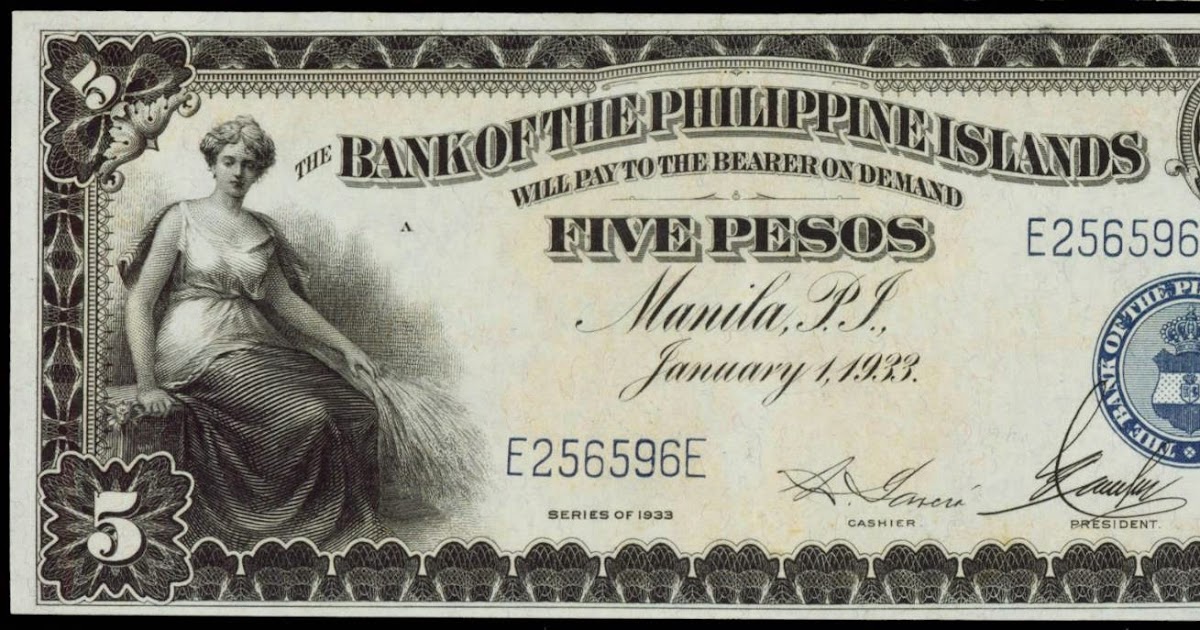 1933 5 Pesos Philippine Bank Note|World Banknotes & Coins Pictures ...