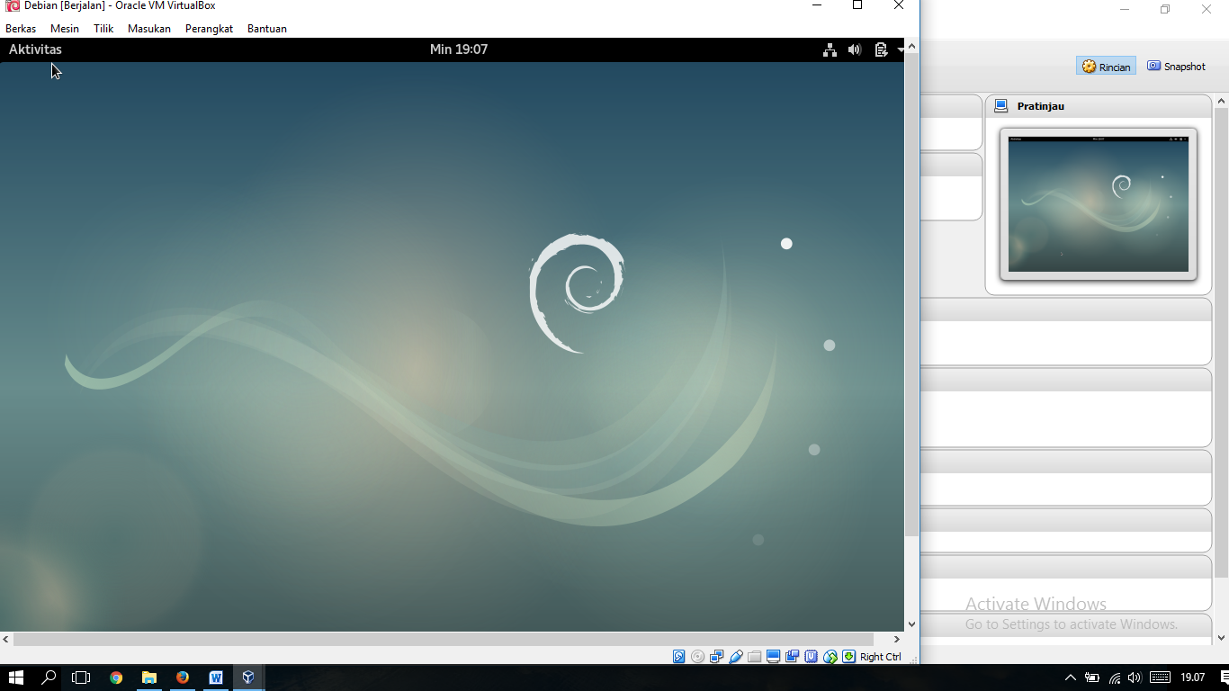 Tutorial Install Linux Debian Berbasis (CLI) melalui Virtual Box