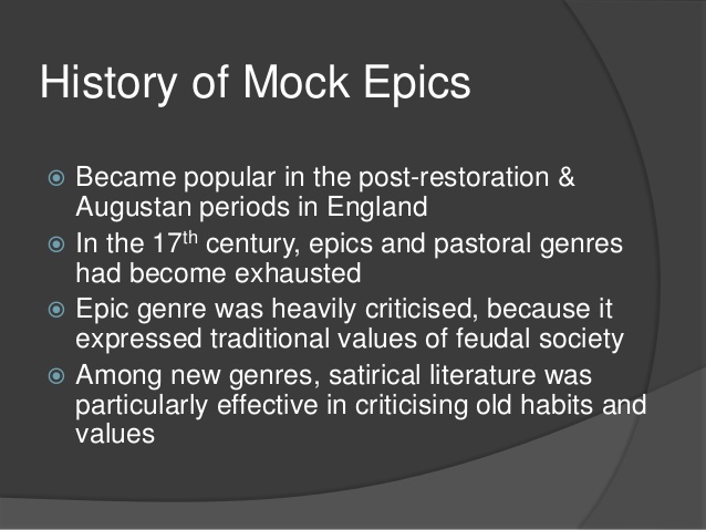 English Literature : Difference between Epic and Mock Epic