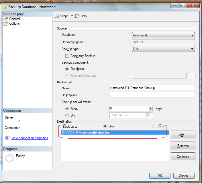 How To Backup And Restore Sql Server Database ~ Aspnetcnetvbnetmvcjqueryjavasciptajax