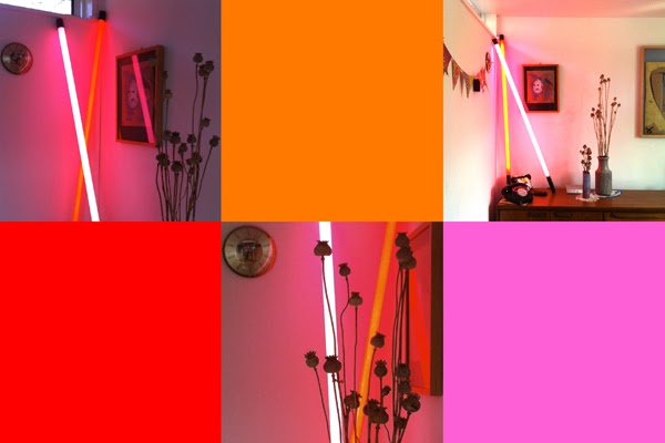 nice kind of blue: neon V beige