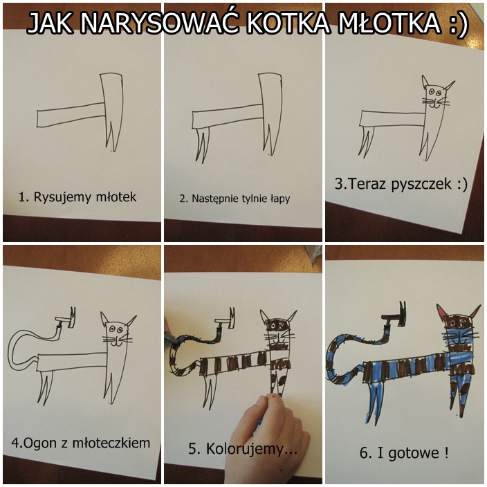 Tymek Art-blog: Jak narysować kotka młotka