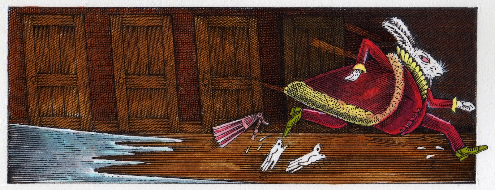 John Vernon Lord: The White Rabbit running