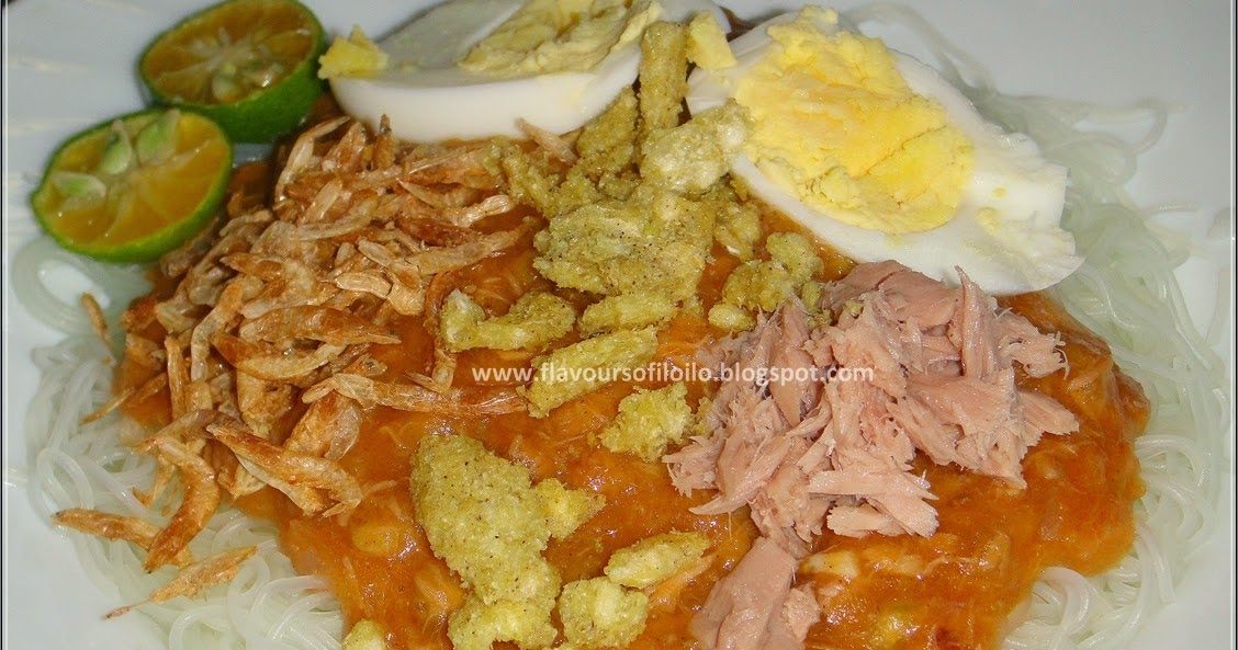 Pancit Palabok with Tuna and Kalkag (dried alamang)