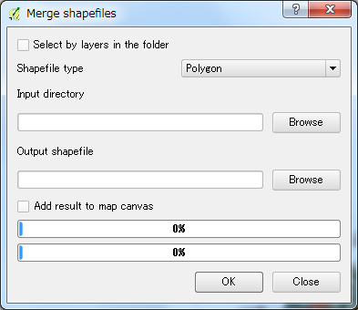 my memo: QGIS日記2 - シェープファイルの合成