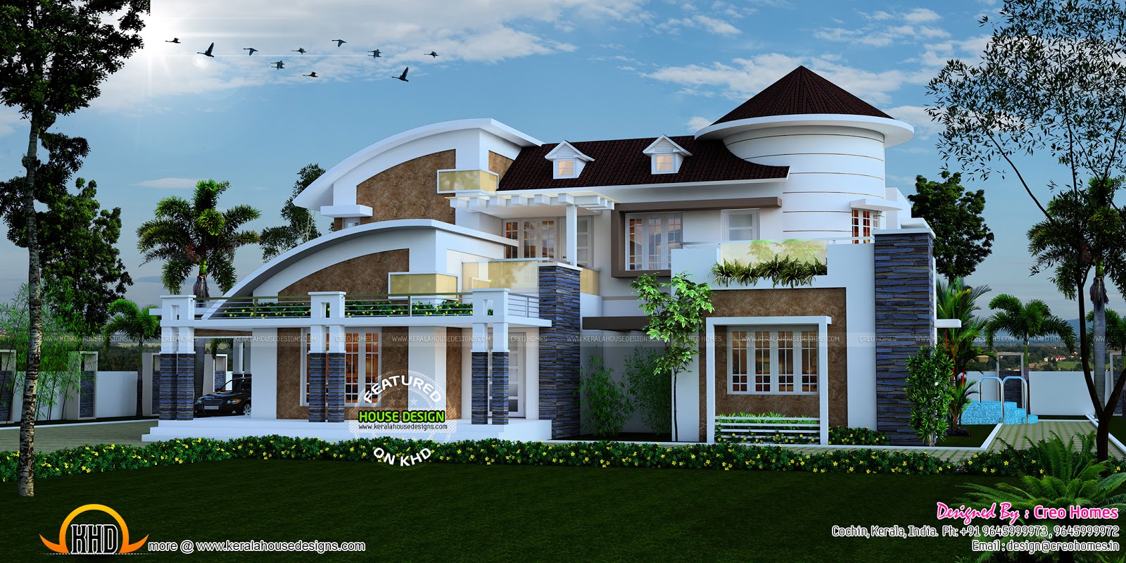 Outstanding contemporary house - Kerala Home Design and Floor Plans ...