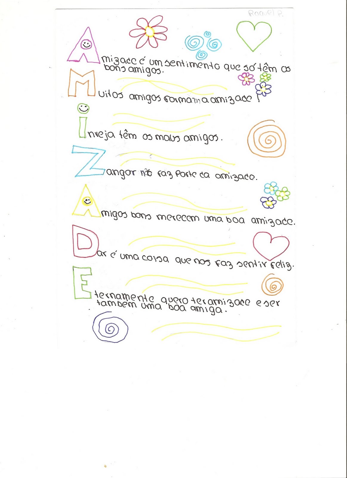 Histórias con(m) Vida!: Mais Acrósticos do 5ºA...