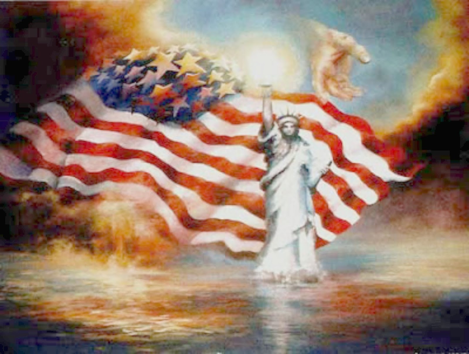 "Fear God, Love God, Serve God": "America, Bless God!"