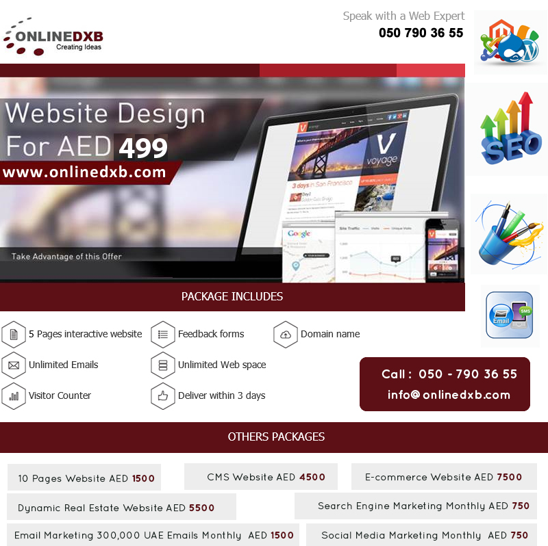 Website Design For AED 499: Dubai design companies