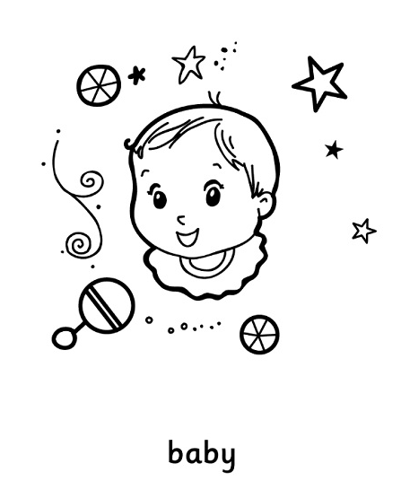 Baby Design Colouring Page | Coloring Pages