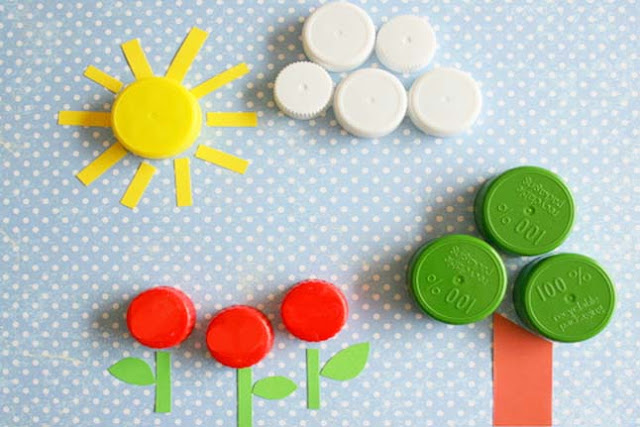 bottle cap art ideas for children ~ art projects art ideas