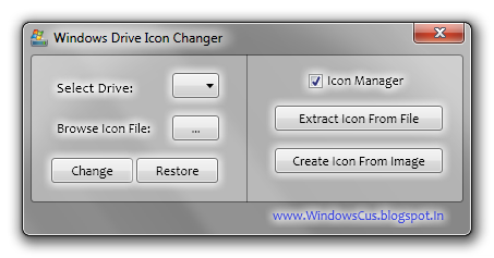 WindowsCus: Windows Drive Icon Changer