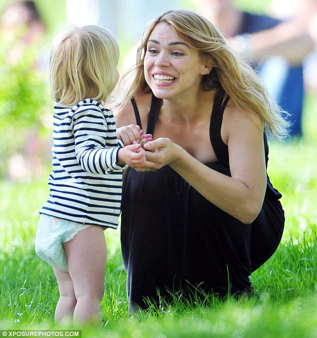 Celebrity News Billie Piper Brings Two Year Old Son Winston To Pick Daisies In The Park