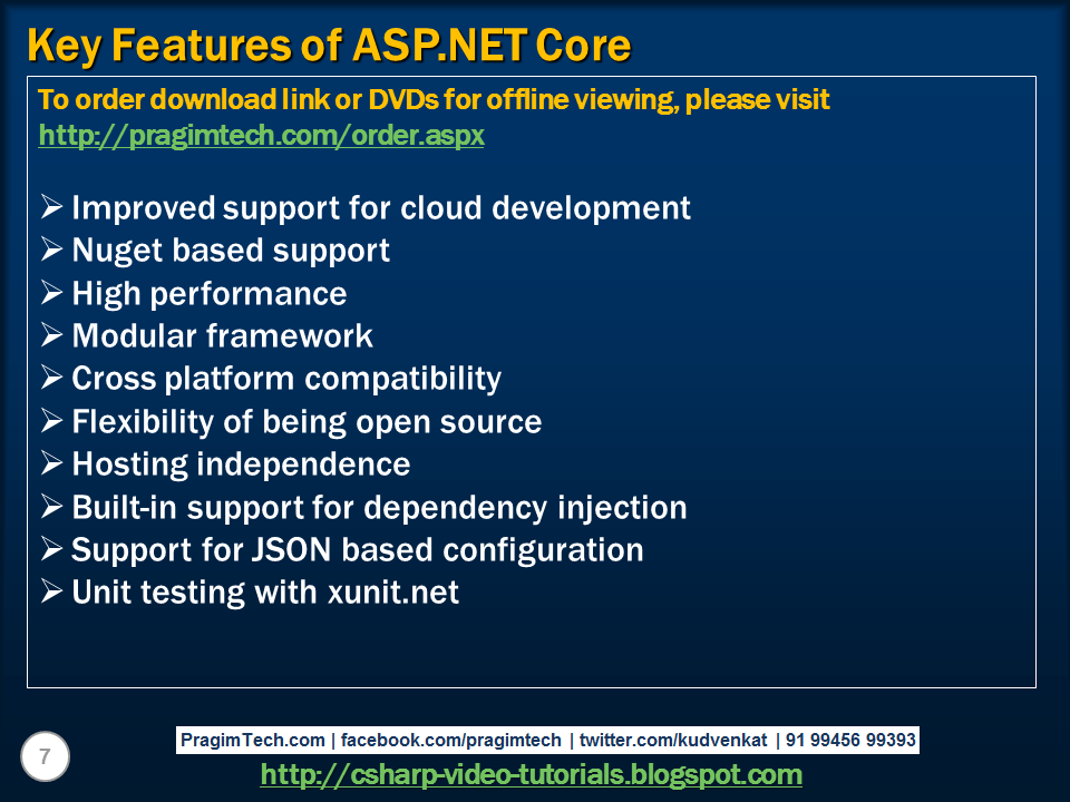 Sql Server Net And C Video Tutorial What Is Aspnet Core Slides