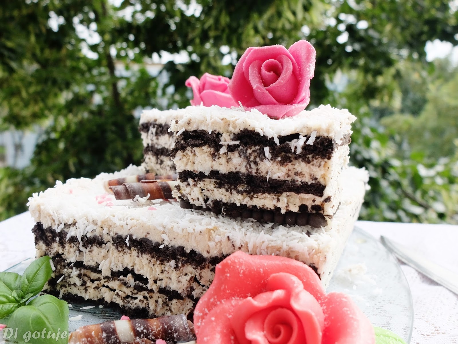 Kokosowa Princessa Zebra (z kremem budyniowym straciatella) | Di bloguje