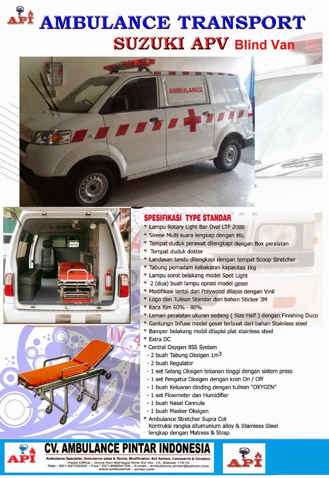 AMBULANCE SUZUKI APV BLIND VAN - Dealer Ambulance dan Alat Kesehatan