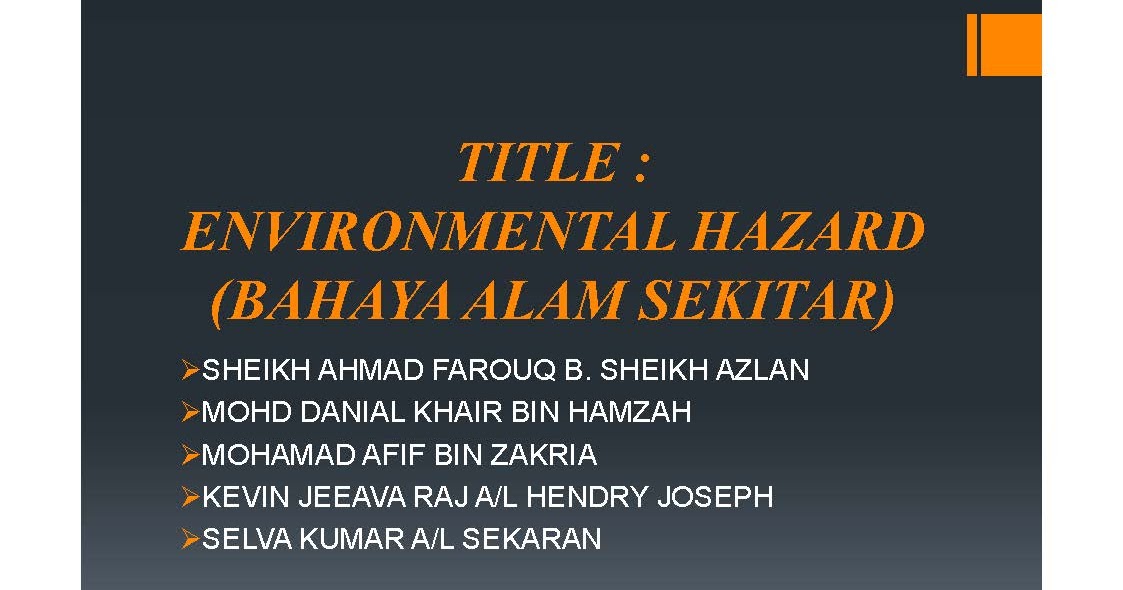 My OSH Course: Case Study 2 (HIRARC) Presentation (3 MARCH 2017)