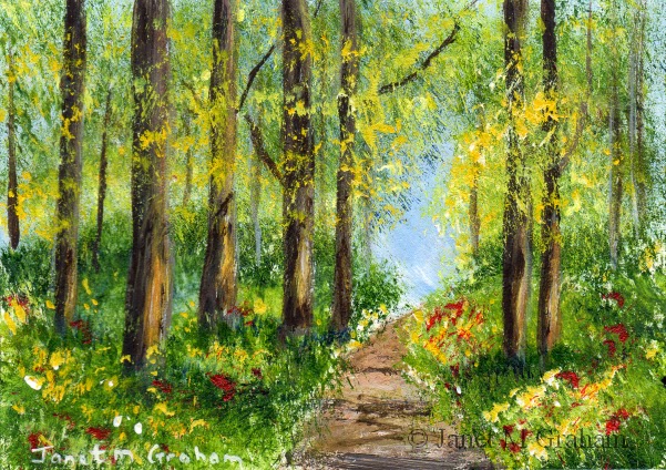 Janet M Graham's Painting Blog: Spring Pathway ACEO in acrylics