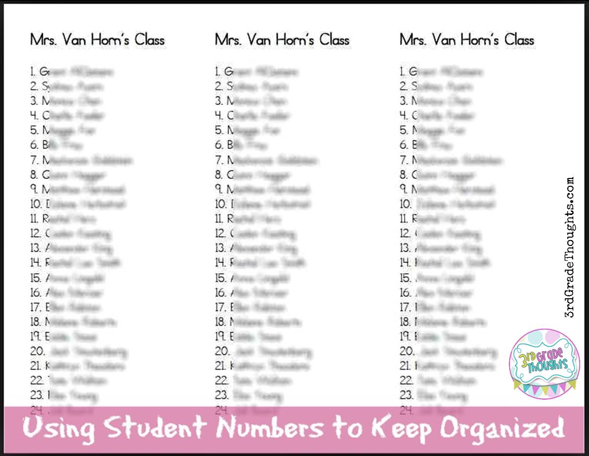 Using Student Numbers to Keep Organized | 3rd Grade Thoughts