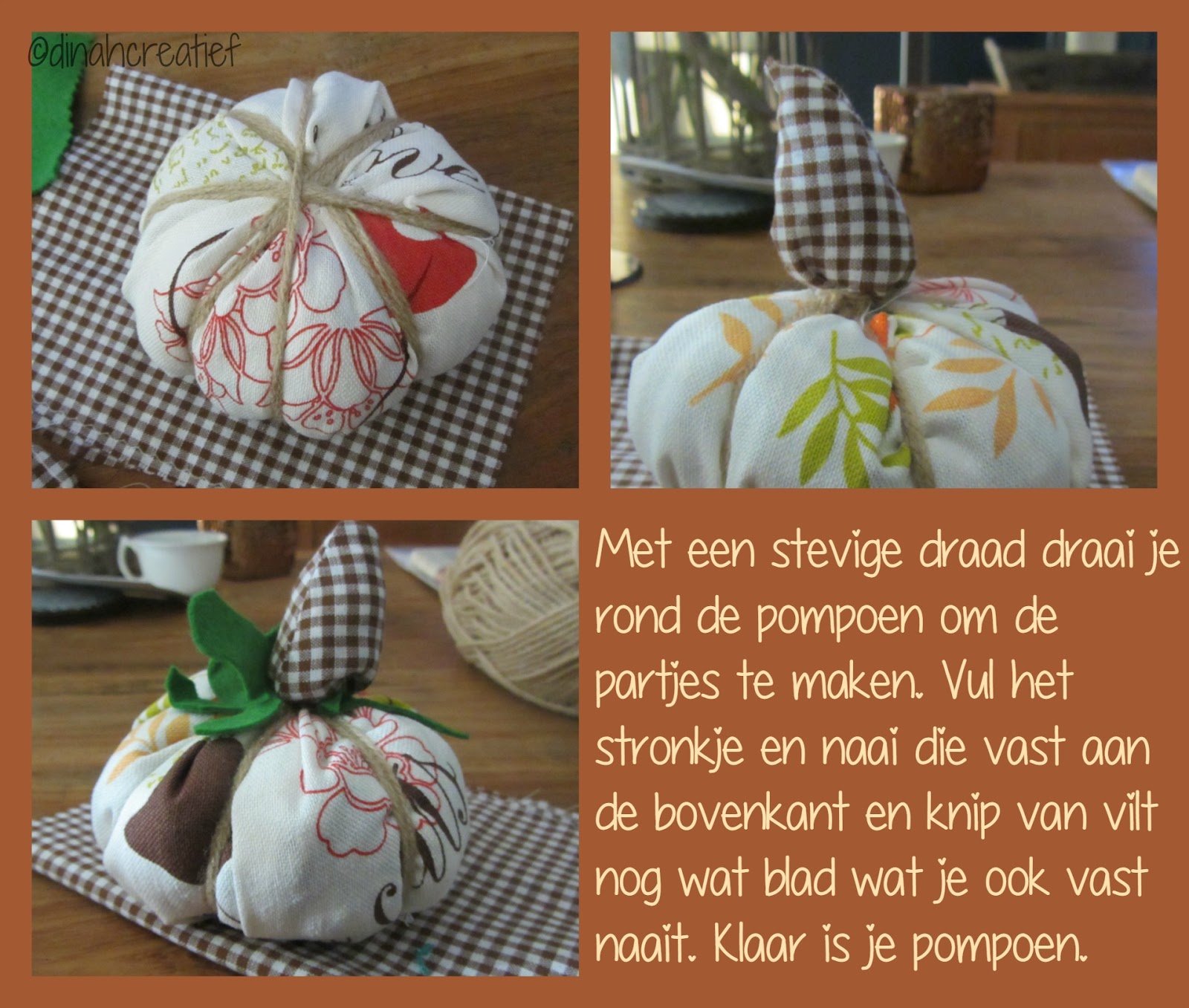 Dinah Creatief: Pompoenen van stof zelf maken.