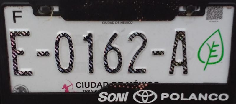Placas de Autos de México y otras COS-999-AS: 2018