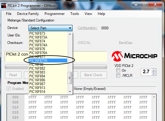 EMBEDDED PROJECTS : PIC Microcontroller Programming Using PICKIT2 to fuse Hex file