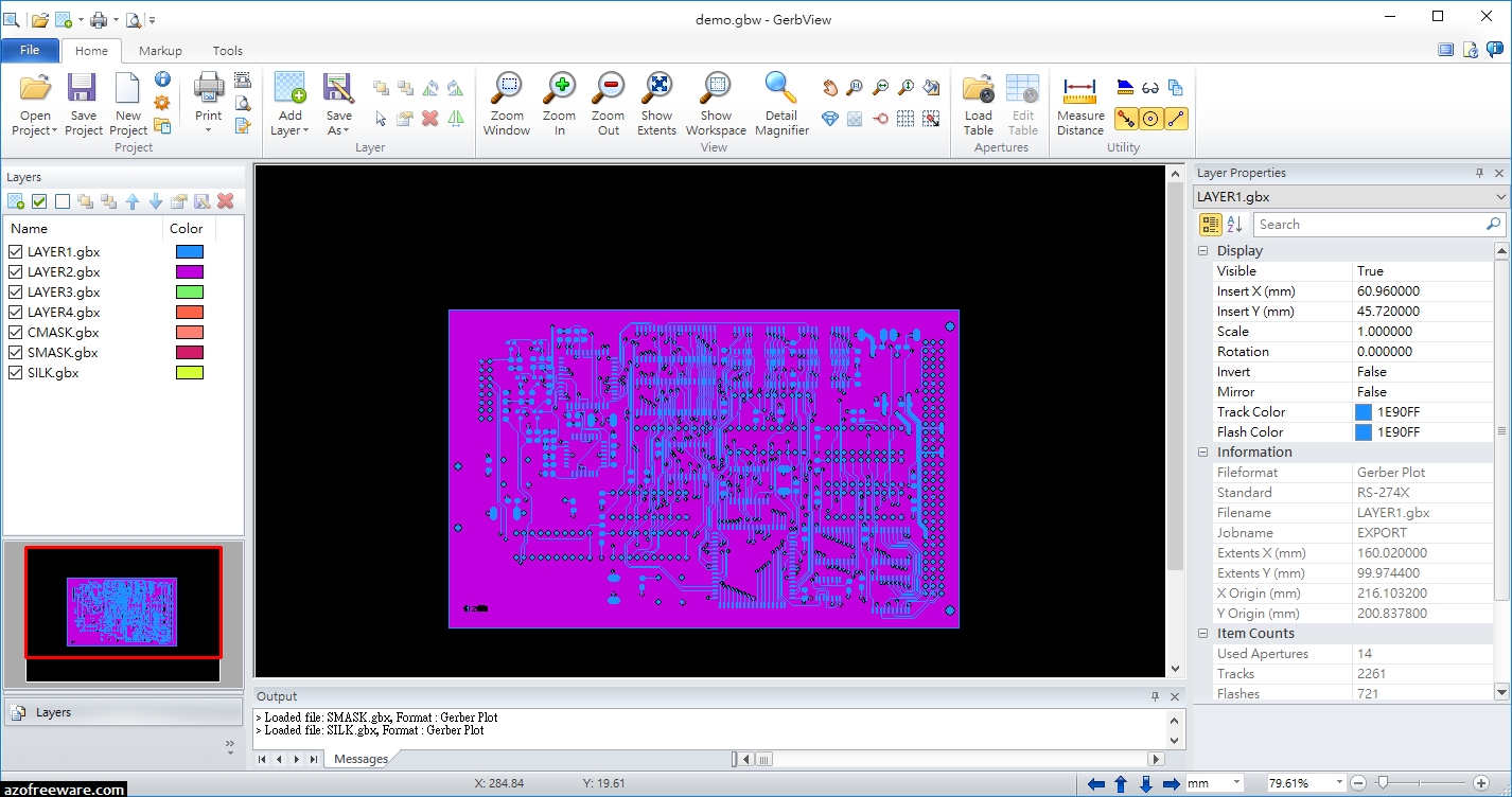 GerbView 8.29 - Gerber檢視列印轉檔軟體 PCB印刷電路板相關軟體 - 阿榮福利味 - 免費軟體下載