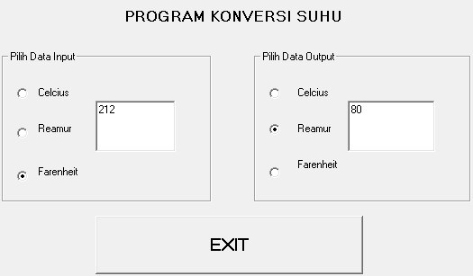 KISAH PERJALANAN: Program konversi suhu dengan menggunakan Visual Basic
