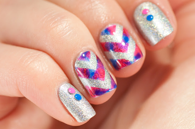 Tinted Chevron Nails - May contain traces of polish