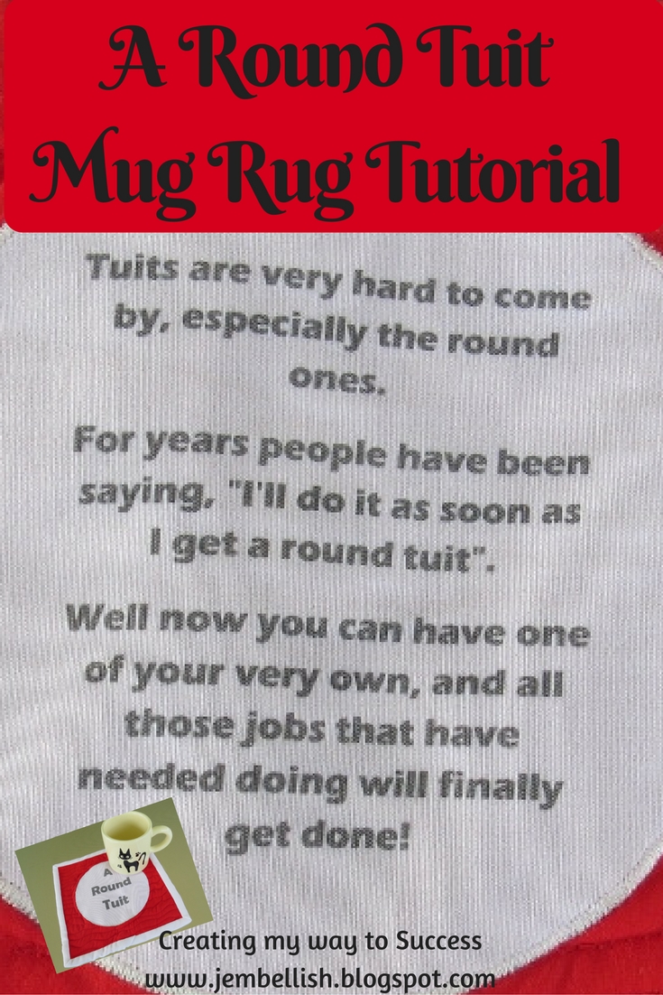 Creating my way to Success: Mug Rug Tutorial - A Round Tuit