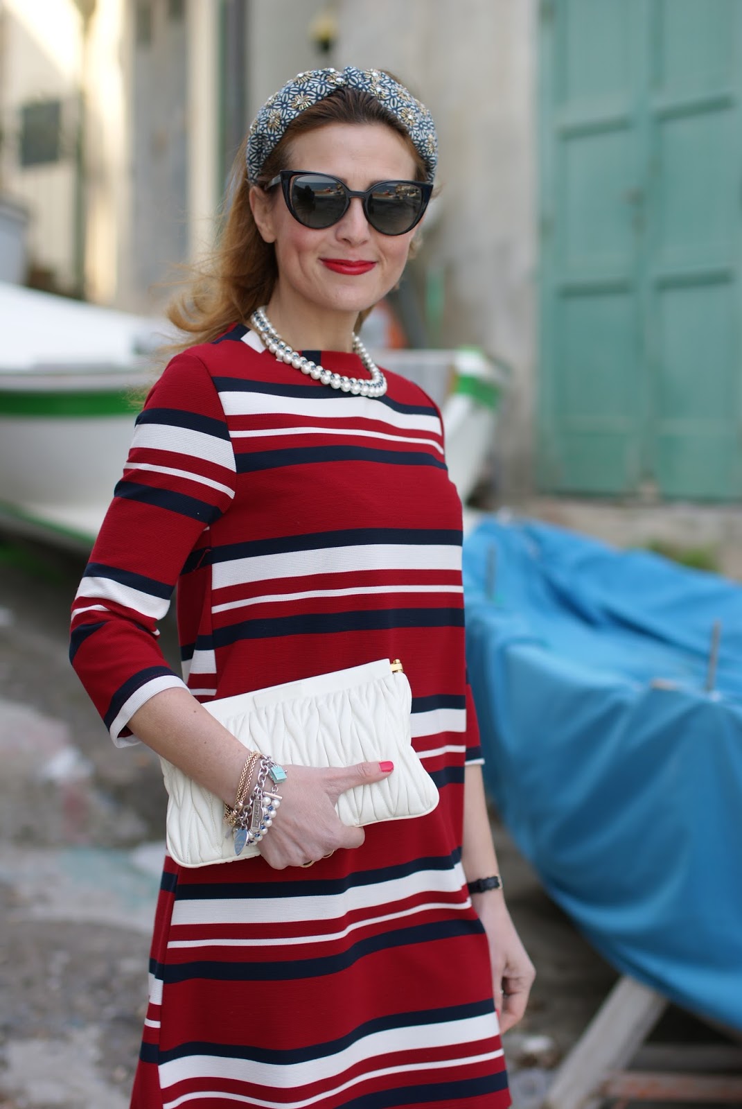 Vintage marine look: red striped dress | Fashion and Cookies - fashion ...