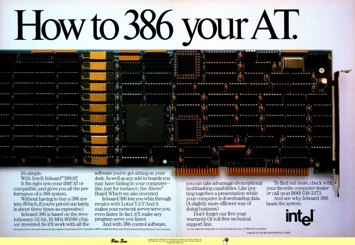 Rétro Scan: Intel Inboard 386-AT (1987)