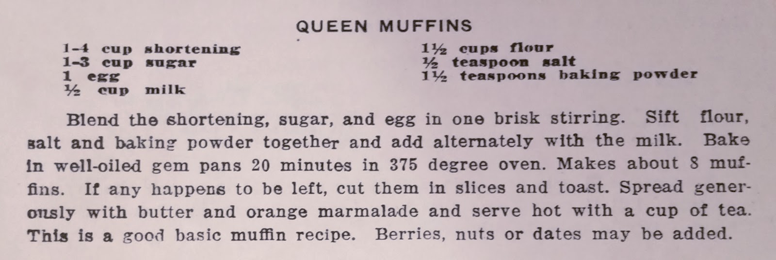 A Book Of Cookrye: Queen Muffins: or, Bringing the Depression to a hospital