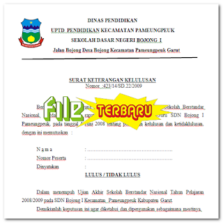 Contoh Format Surat Keterangan Kelulusan