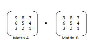 C program to check whether two matrices are equal or not