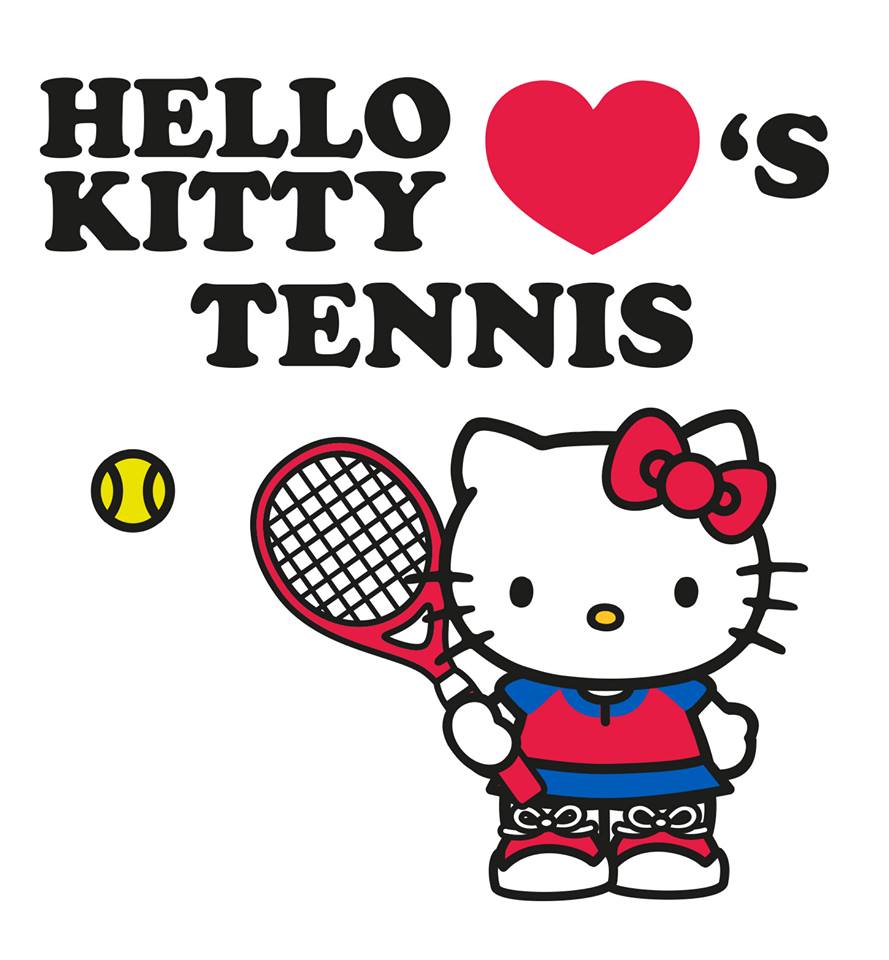 網球場的路上。KC Loves Tennis: 網球迷Hello Kitty - Tennis fan Hello Kitty