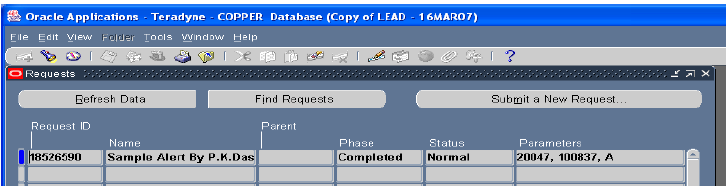 Pradipta S Oracle Application Oracle Alert