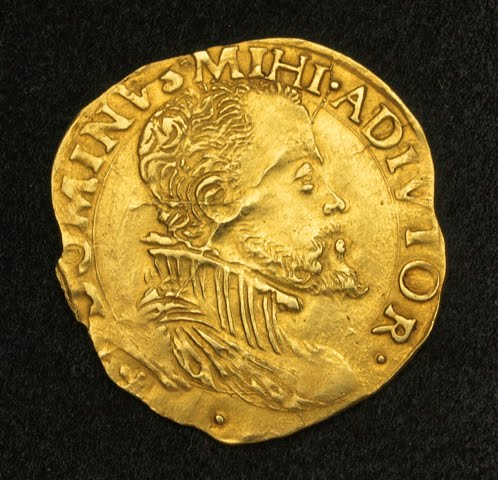 Half Real d'or Gold Coin, King Philip II of Spain, Flanders Bruges 1576 ...