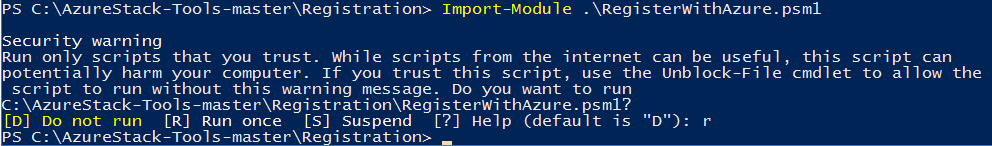 さっしーの試してみるか3 Azure Stack Development Kit 20180103 2の登録でハマったところだけ書いておく