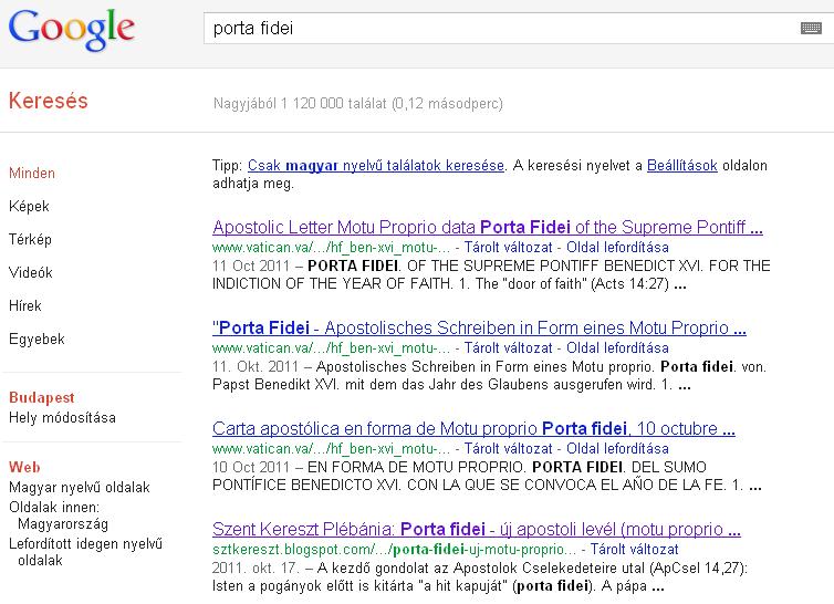 A Szent Kereszt Tisztelőinek Blogja: Porta fidei - translate.google.hu