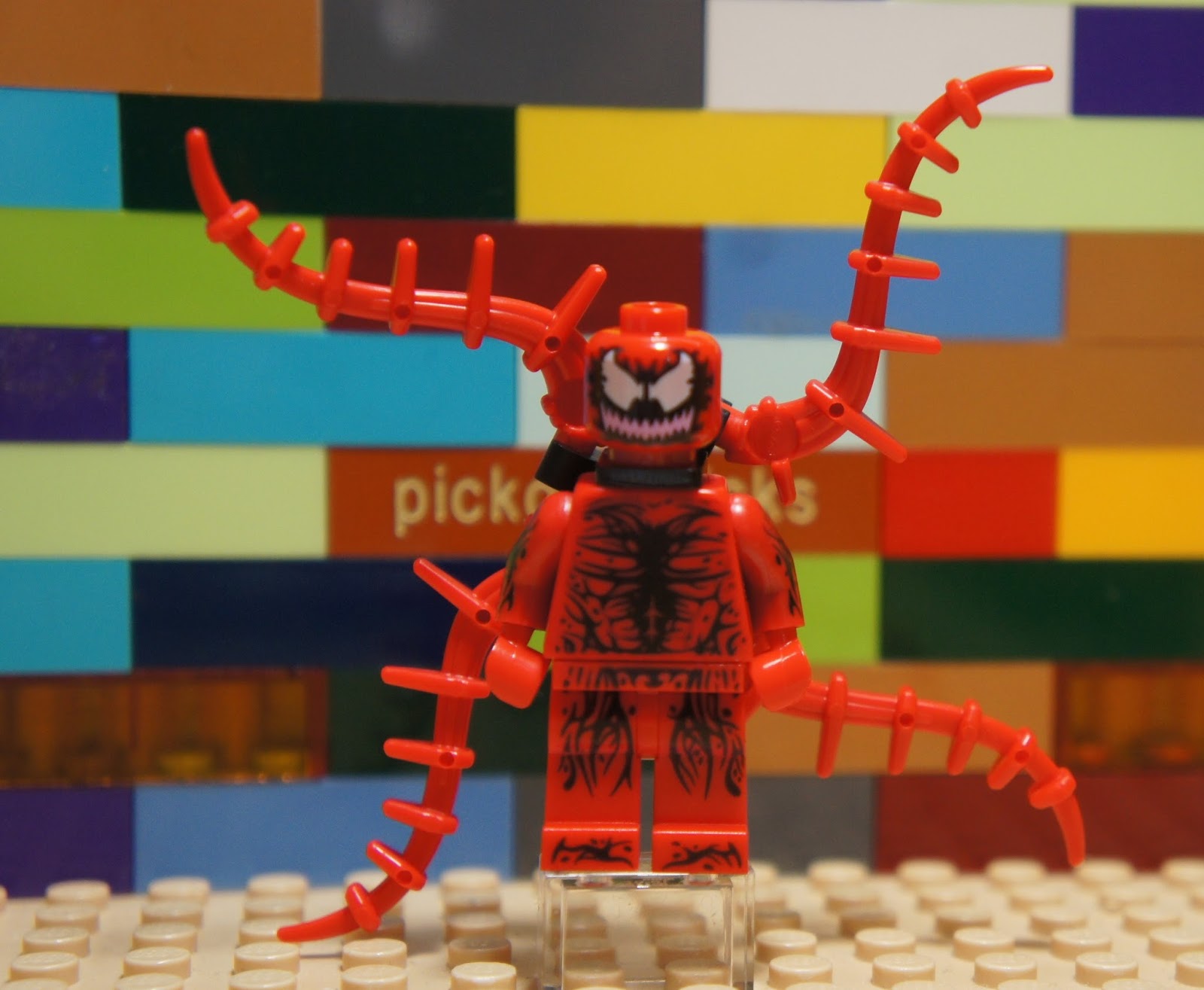 LEGO SH187 Marvel Superheroes CARNAGE Minifigure Spider-Man Villain w ...