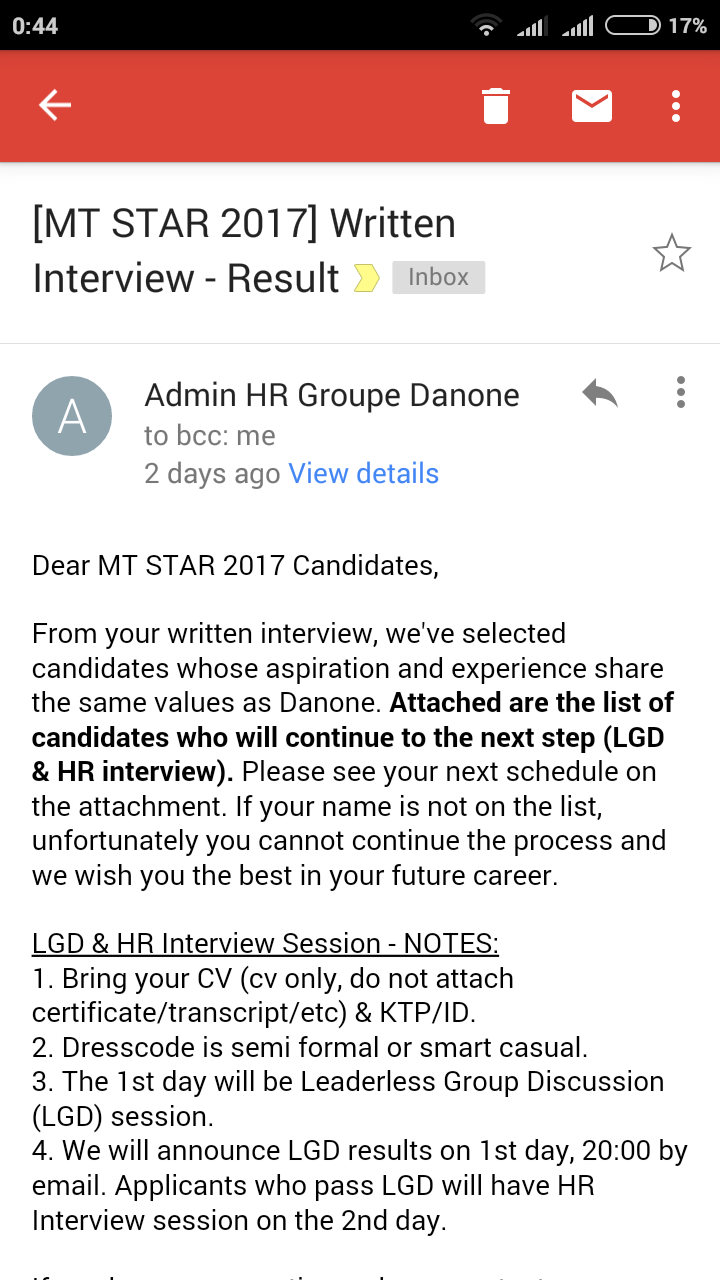 Let's Share Experiences!: Pengalaman Rekrutmen Danone MT-STAR 2016