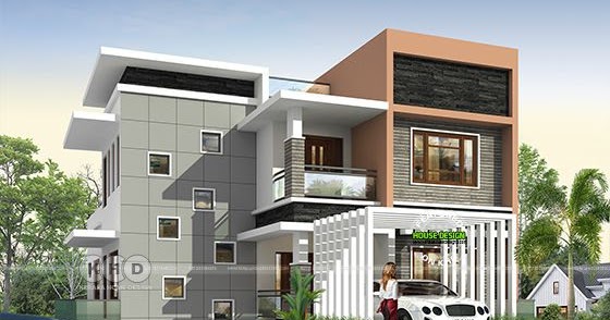 2628 sq-ft 4 bedroom box model modern residence