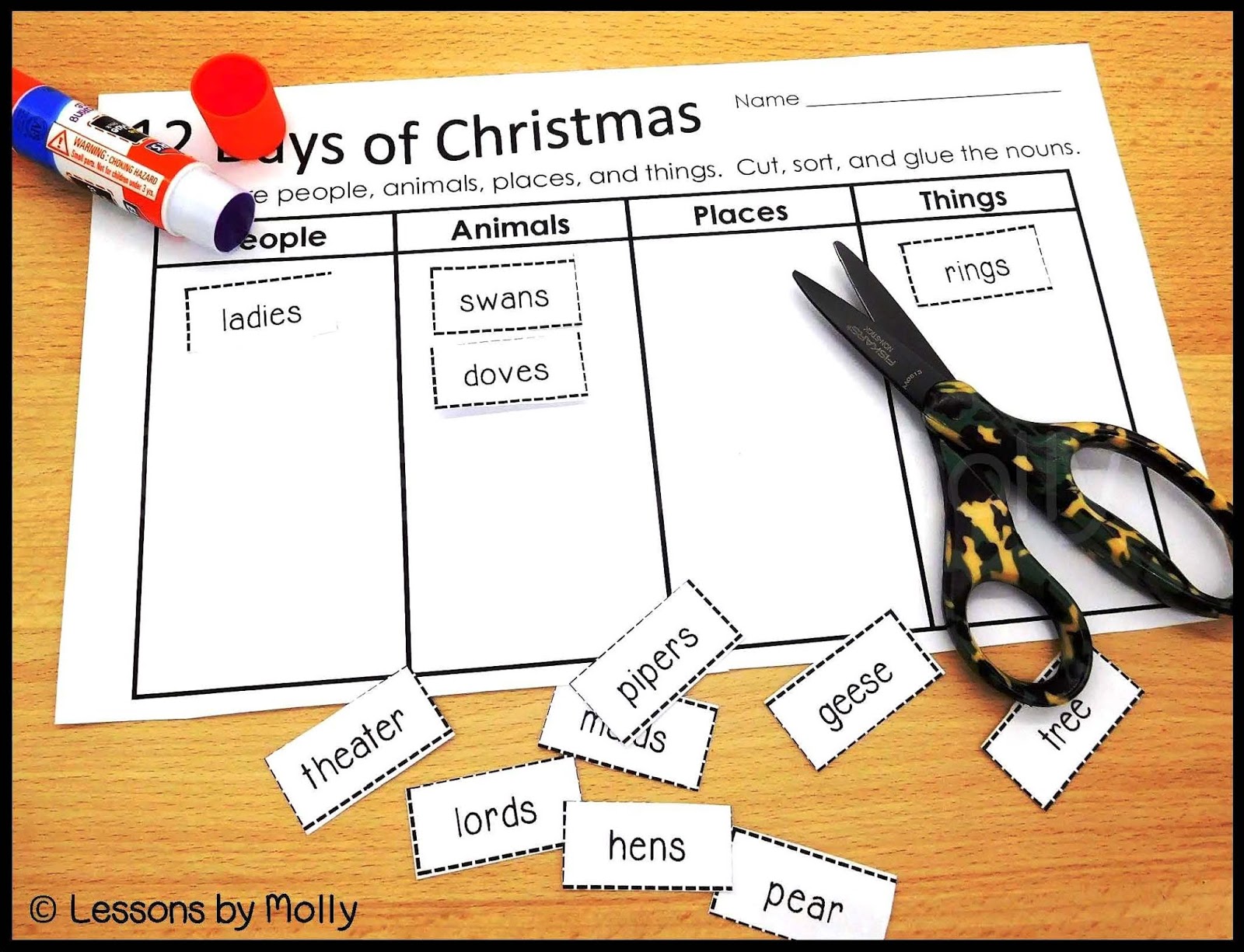 Lessons by Molly: Teaching Nouns with the Twelve Days of Christmas Song