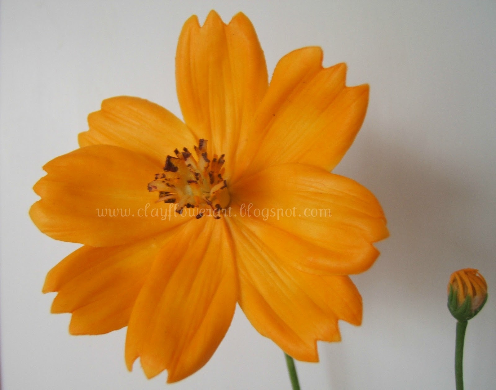 Cosmos Orange - Clay Flower Art