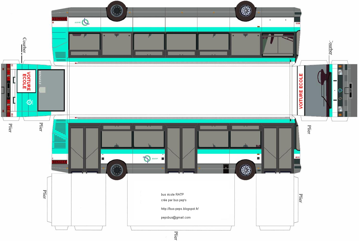 maquette papier: Bus RATP