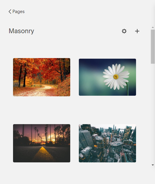 How to show Squarespace gallery in Masonry view