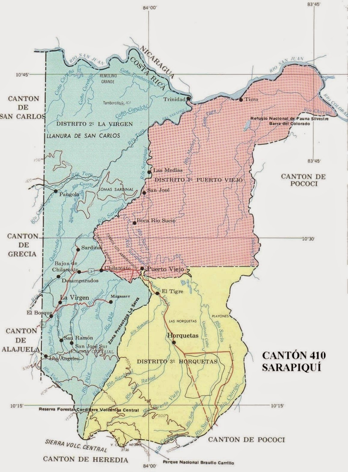Ubicacion del Canton de SARAPIQUI en la Provincia