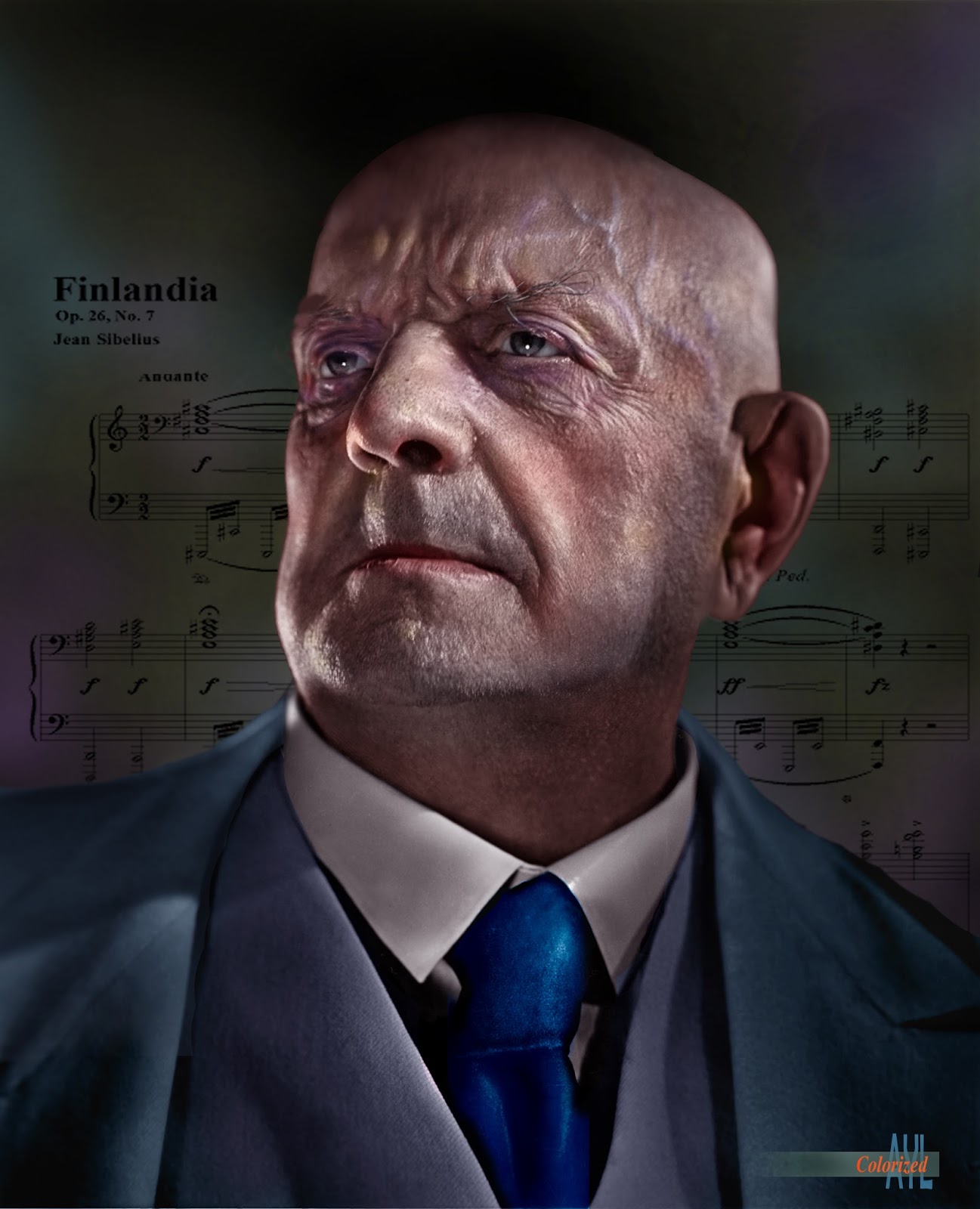 Colors for a Bygone Era: Jean Sibelius (1865 - 1957), colorized from a ...