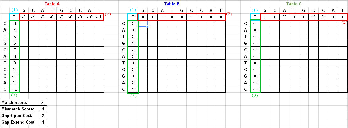 AnyThing Tutorials: Bioinformatics: Gotoh Algorithm